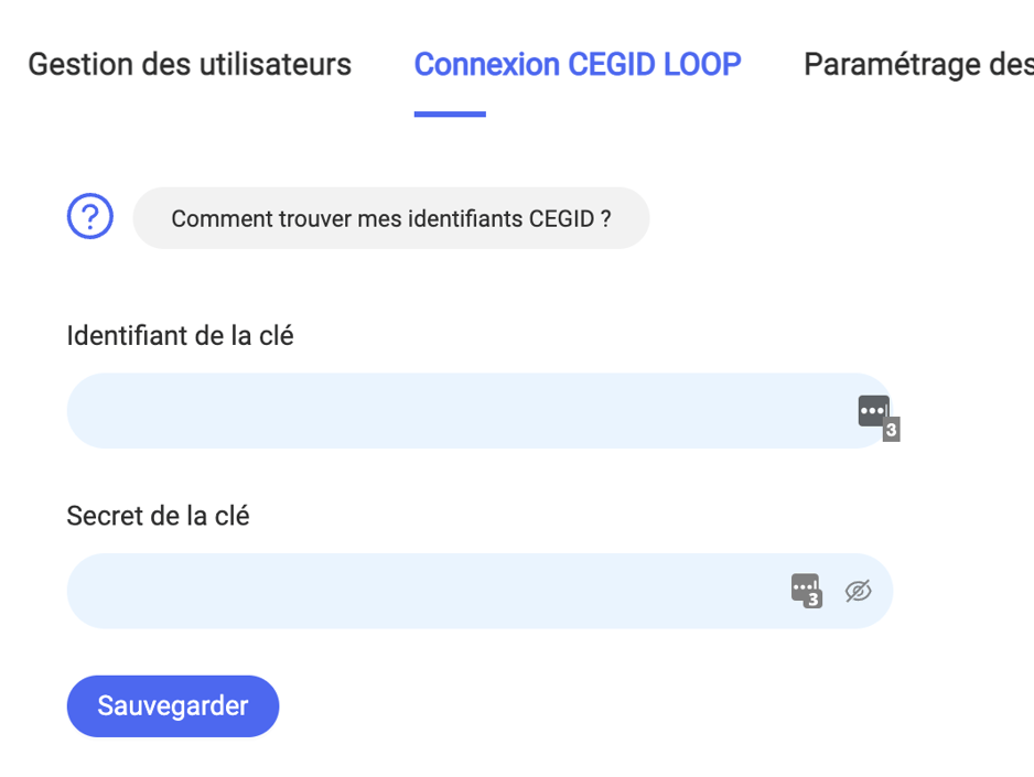 Comment connecter Sesha à Cegid Loop